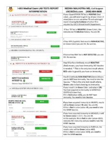 Lab Tests for DOT, Drugs,TB, Immigration, STD